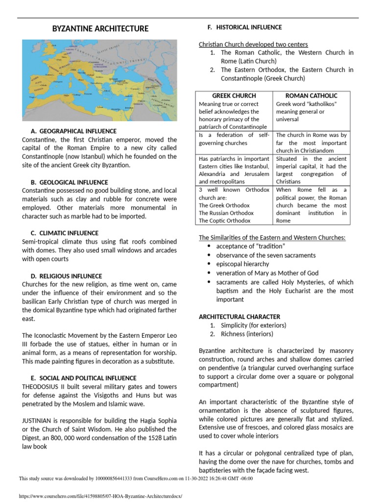 07 HOA Byzantine Architecture | PDF | Christian Church | Eastern Orthodox Church