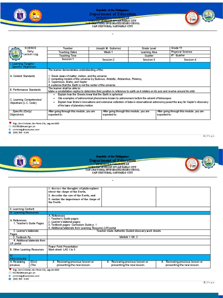 DLP For SHS 7 E's Physical Science 1wq2 | PDF