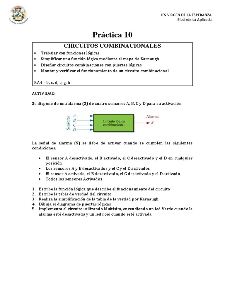 Práctica 10 - Circuitos Combinacionales | PDF