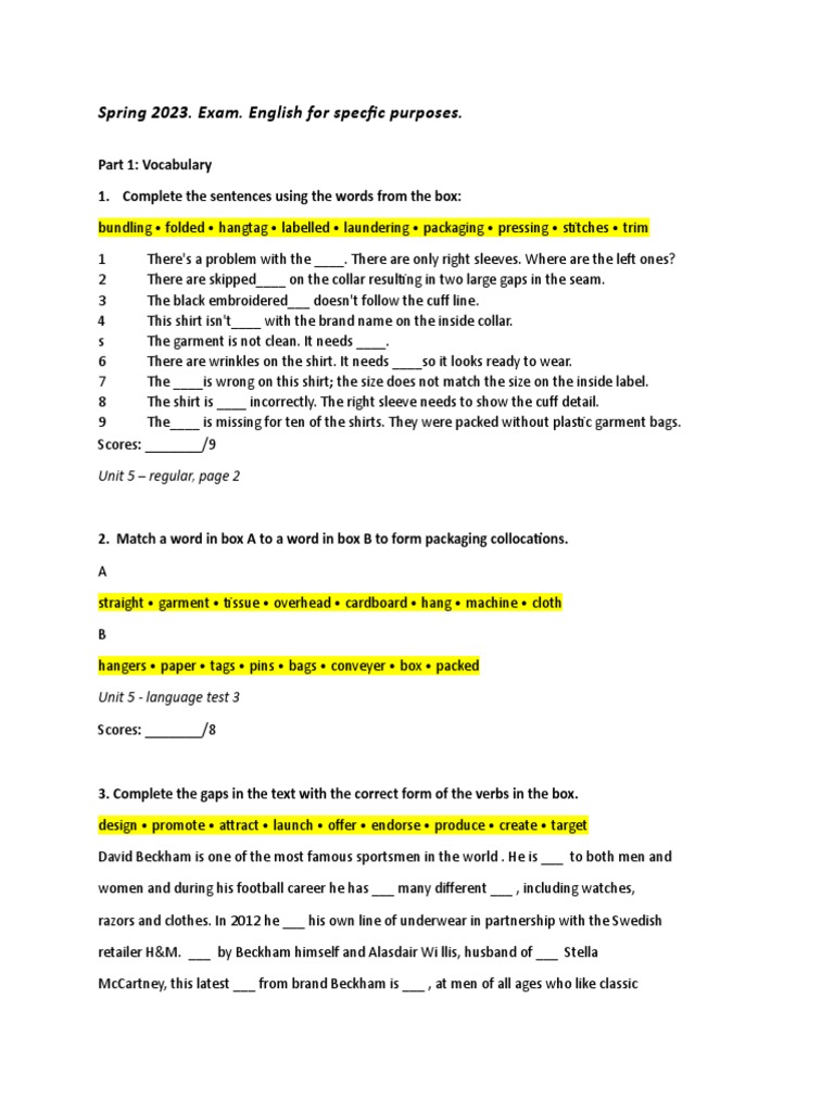 Exam Fasion Spring - Key | PDF | European Union | Fashion