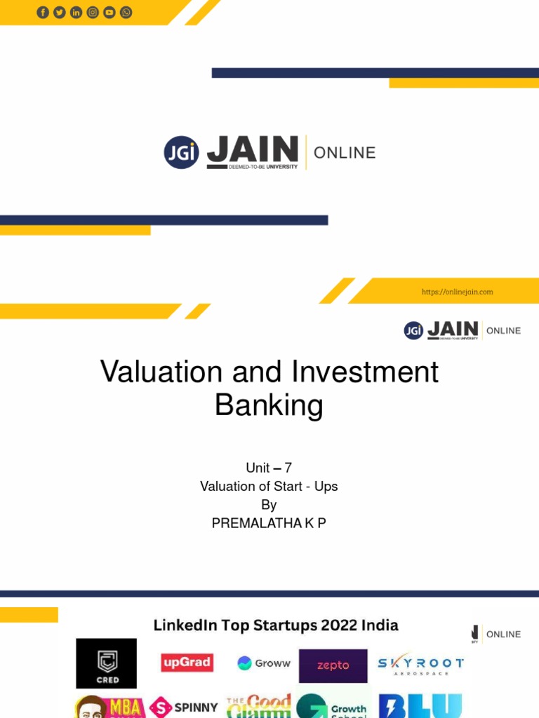 CV Unit 7 | PDF | Valuation (Finance) | Startup Company
