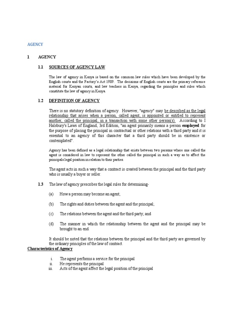 Law of Agency-1 | PDF | Law Of Agency | Estoppel