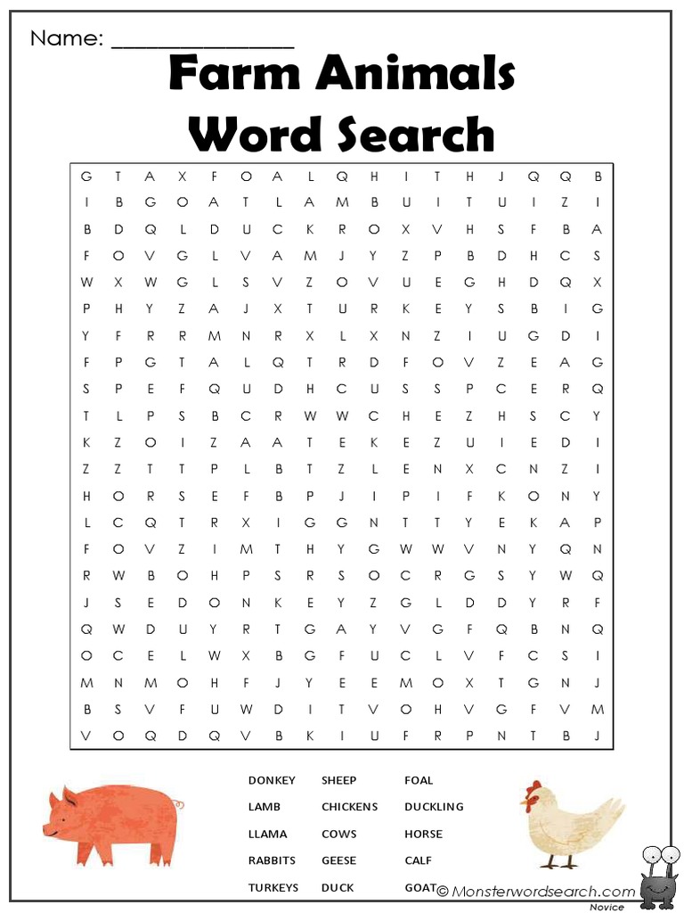 Farm Animals Word Search | PDF