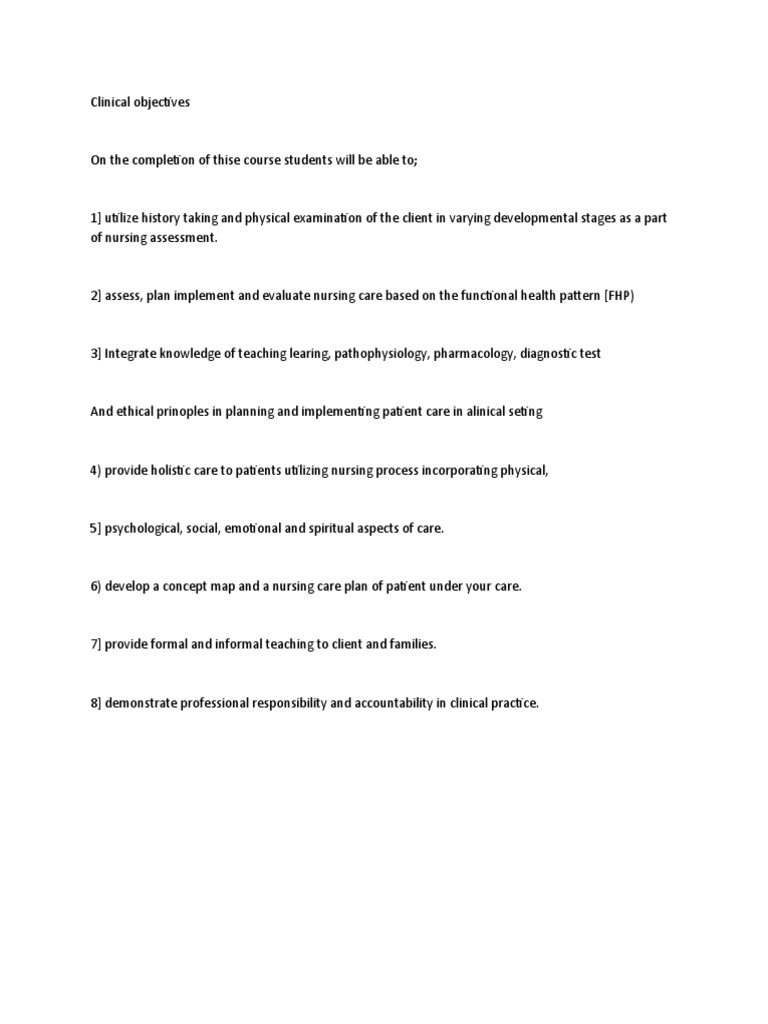 1st Clinical Objective | PDF