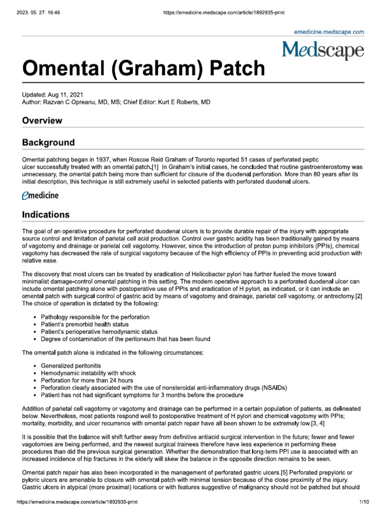 Omental Patch | PDF