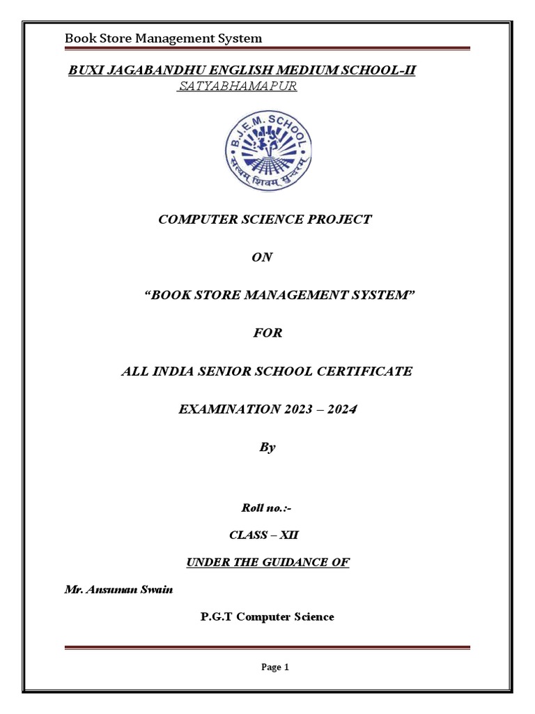 Book Store Management System | PDF | Computing | Computer Science