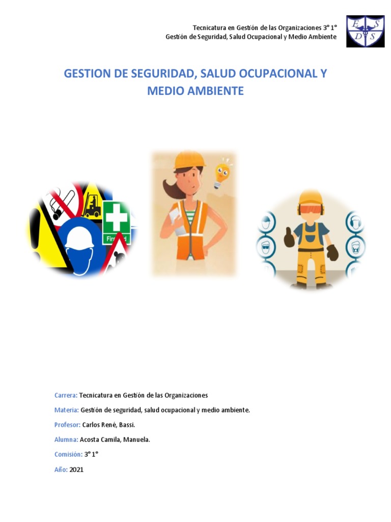 Gestión de Seguridad TP1 3°1° Acosta Camila | PDF | Seguridad y salud ocupacional