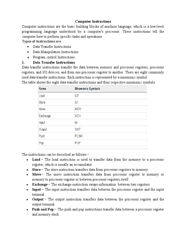COAL - LECTURE#05#Computer Instructions | PDF COAL - LECTURE#05#Computer Instructions | PDF