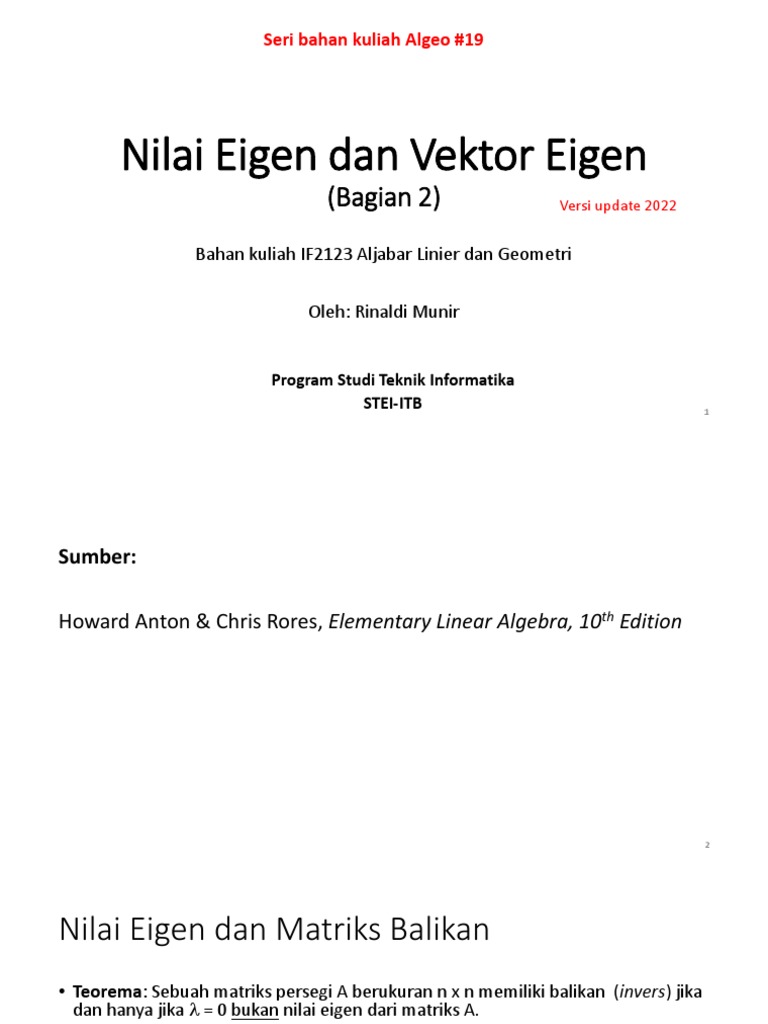 Nilai Eigen | PDF