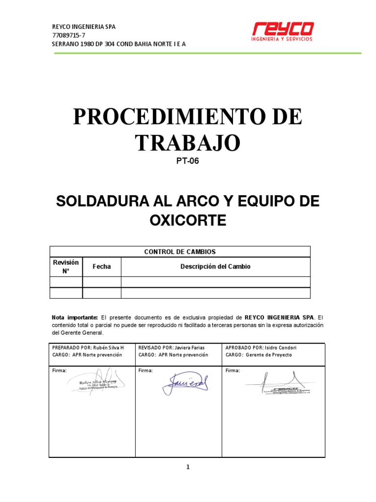 EPP y Procedimientos para Oxicorte | PDF | Soldadura | Construcción