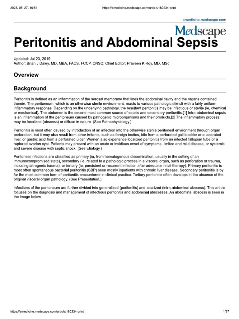 Peritonitis | PDF