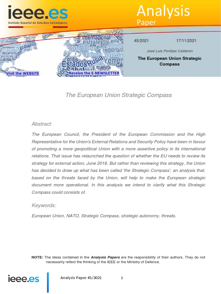 DIEEEA45 2021 JOSPON Brujula ENG | PDF | European Union | International ...