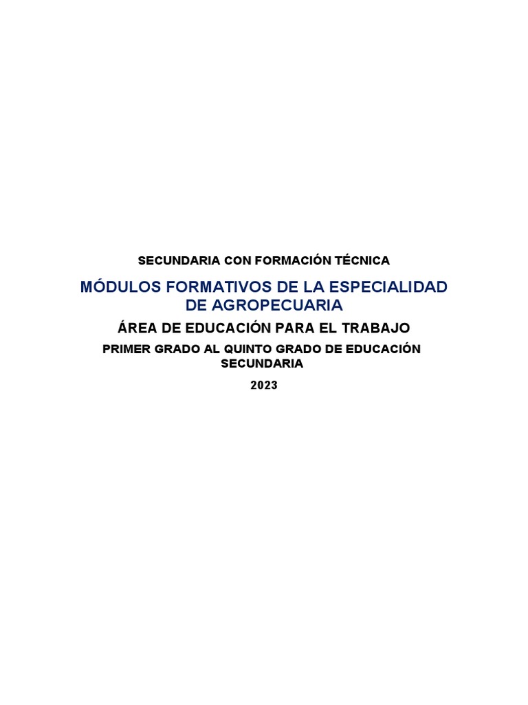 Modulo Formativo - Agropecuaria | PDF | Riego | Agricultura