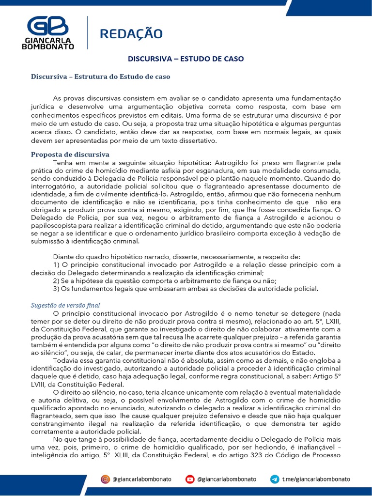21 Redação - Discursiva - Estudo de Caso | PDF