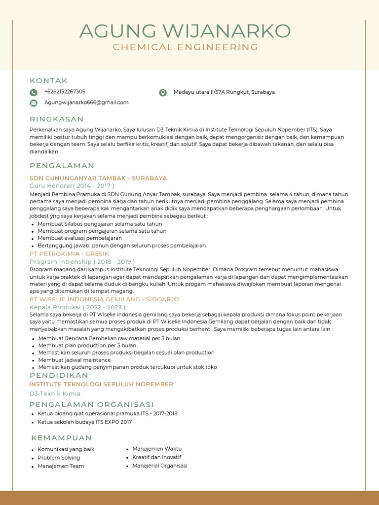 Contoh CV Ats | PDF | Karier & Perkembangan