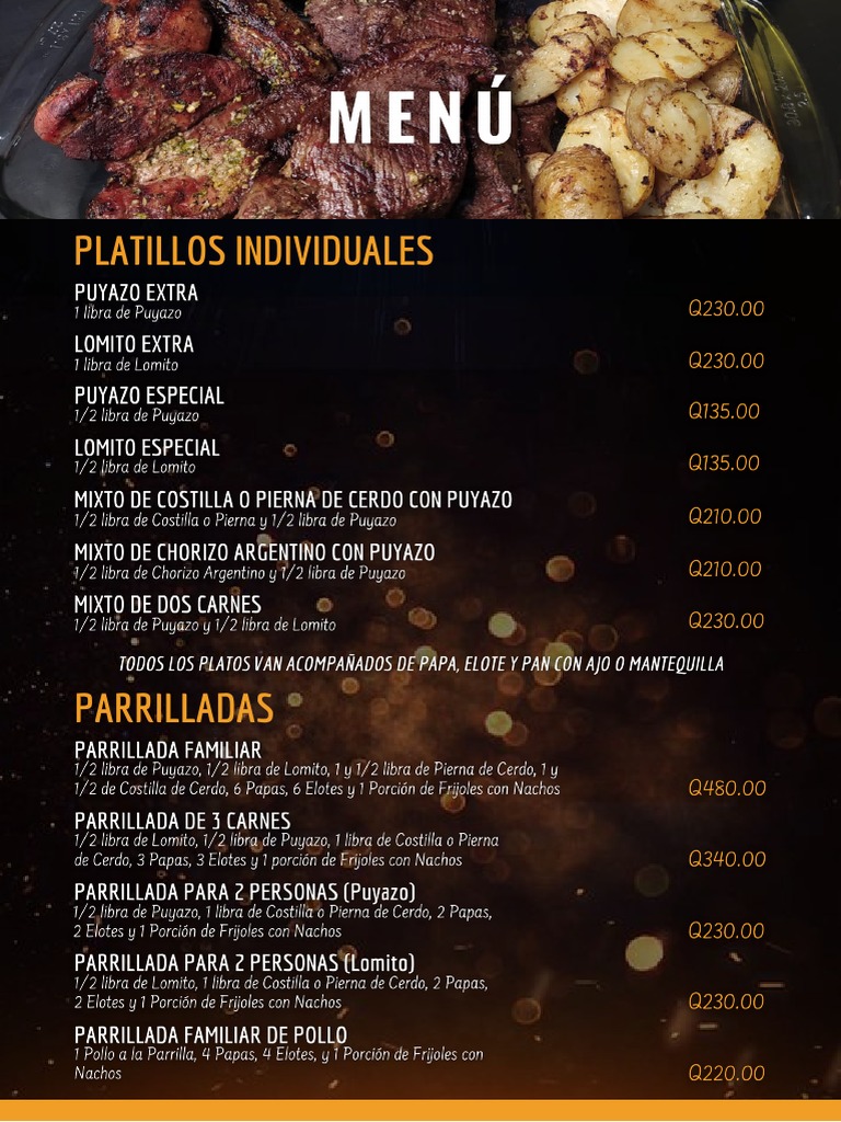 Última Versión Julio de Menu Parrillada La Bocca GT (25 × 36 CM) | PDF ...