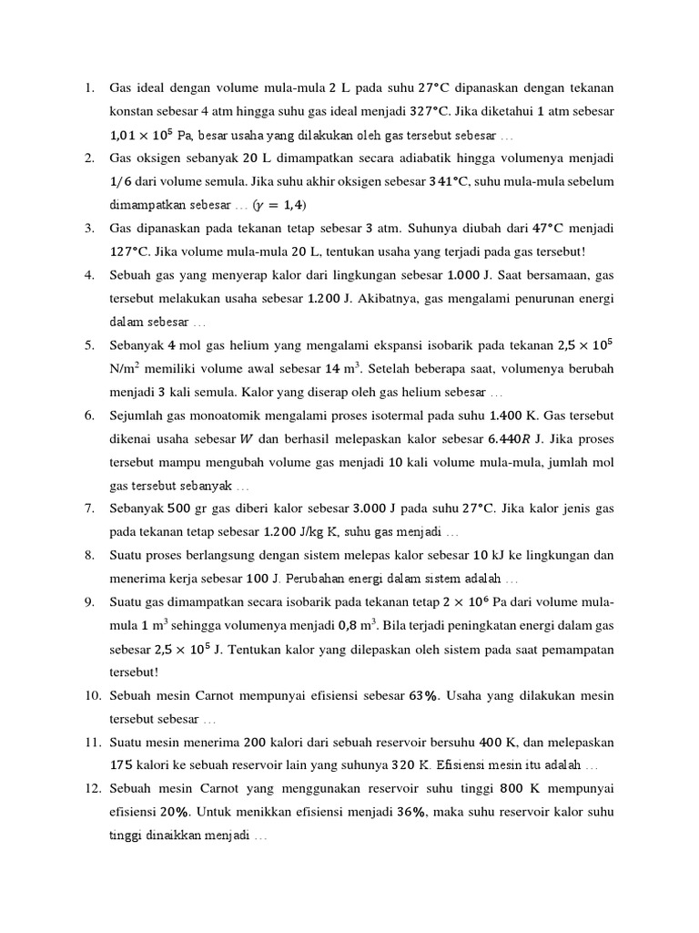 Soal Termodinamika | PDF