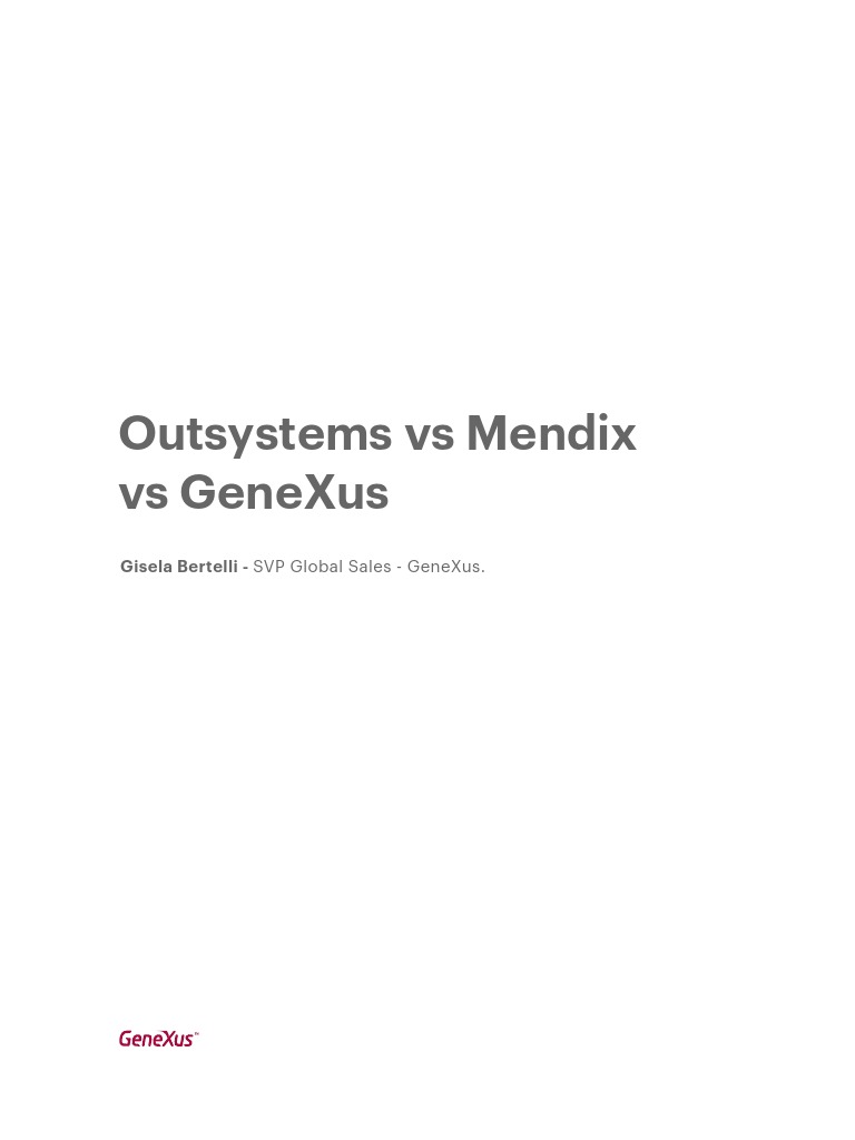 Outsystems-vs-Mendix-vs-GeneXus_EN | PDF | Application Software | Software