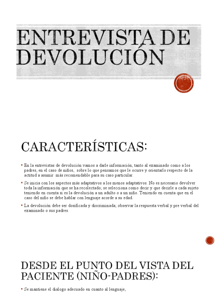 Entrevista de Devolución e Informe | PDF