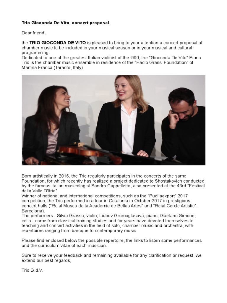 Grand Music Concert Proposal | PDF | Chamber Music | Tempo