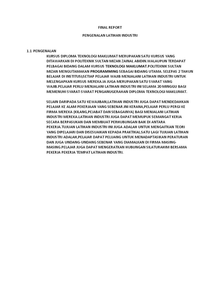 Final Report (Draft) | PDF | Bisnis