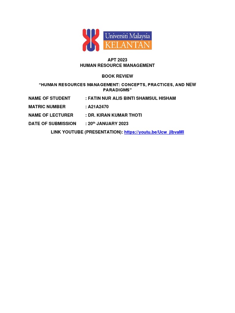 Individual Assignment (Book Review) | PDF