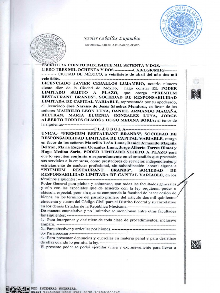 Poder Notarial | PDF