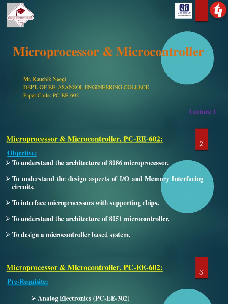 Module 1 - Lecture 1 | PDF | Microcontroller | Microprocessor