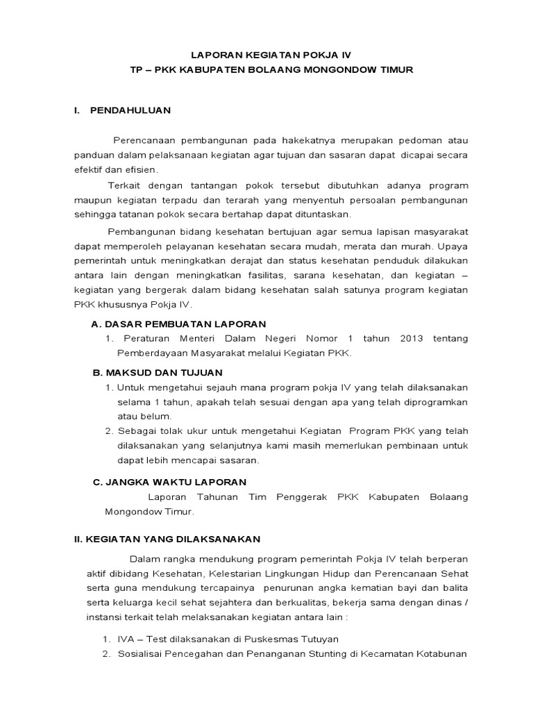 Fix Laporan Pokja IV (Monev) | PDF