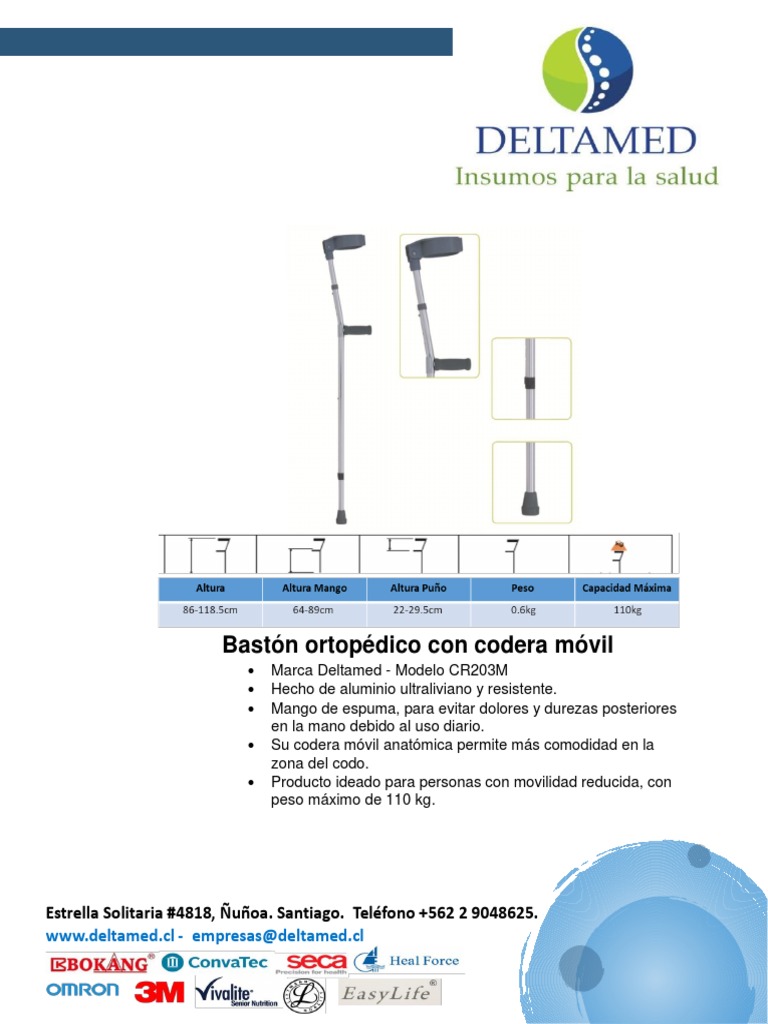 Bastón Ortopédico Con Codera Móvil | PDF