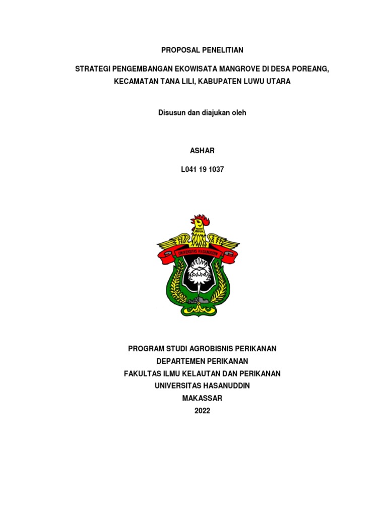 Proposal Penelitian - Ashar L041191027-BSS | PDF