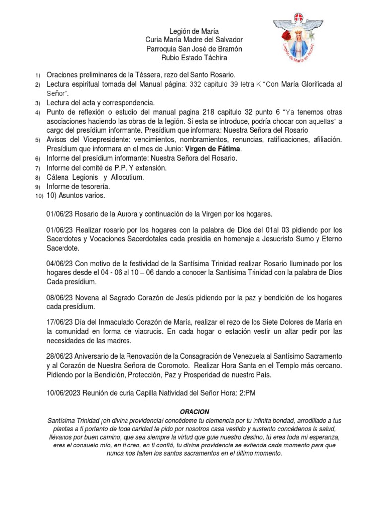 Legión de María | PDF | Rosario | Oración
