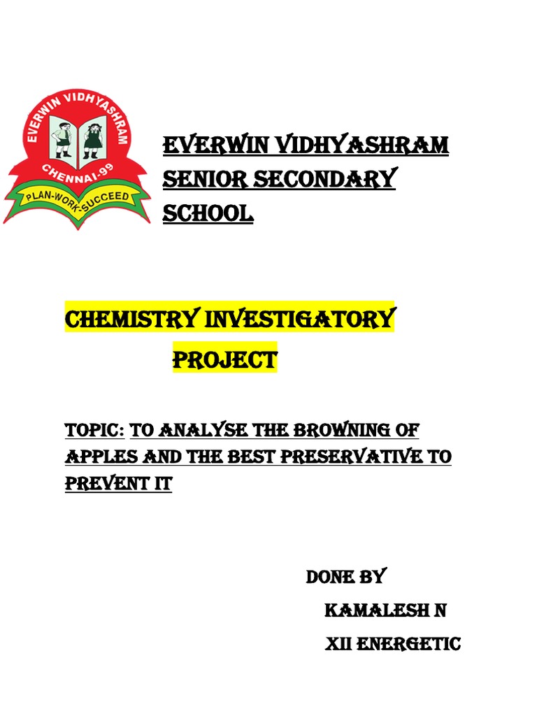 Chemistry Investigatory Project | PDF | Enzyme | Chemistry