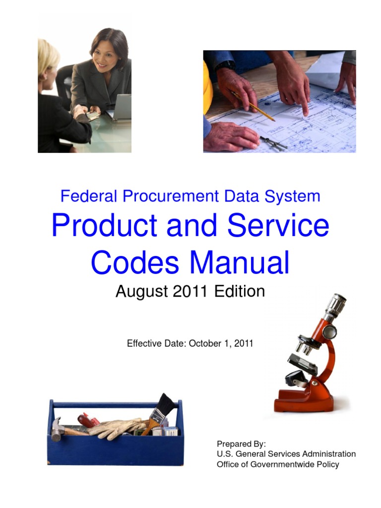 US Federal Government Product Service Code Manual | PDF | Social ...