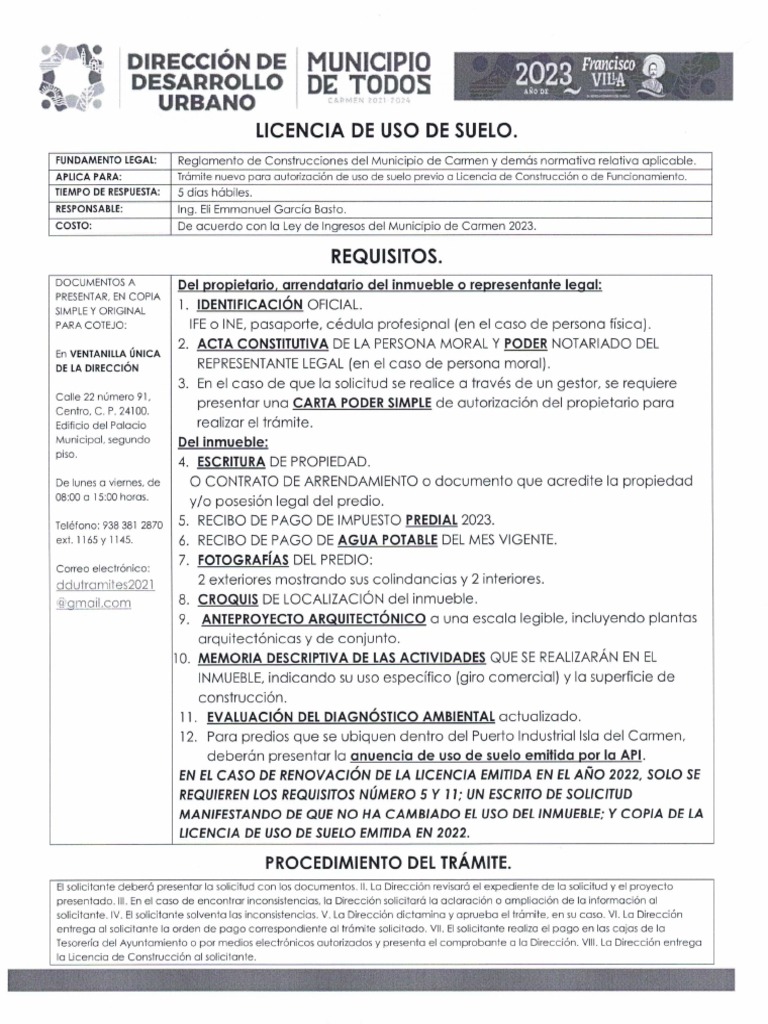 Licencia Uso de Suelo | PDF