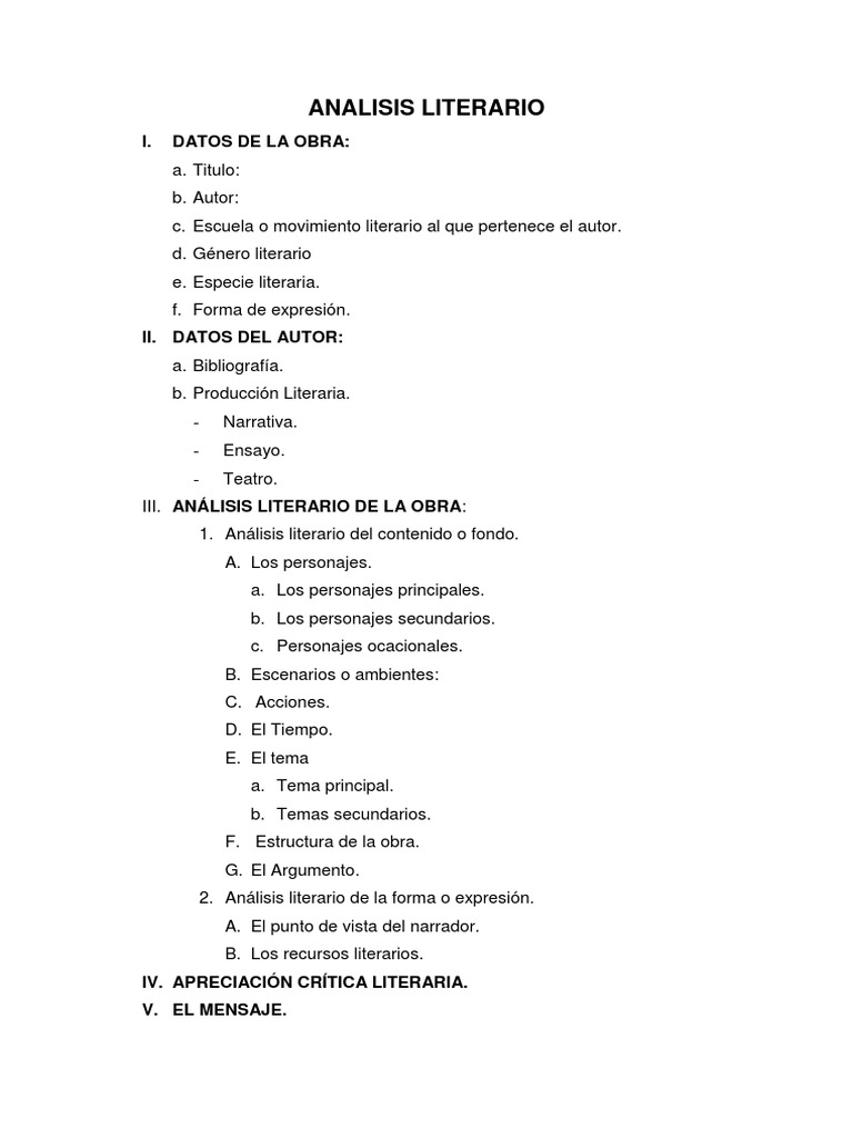 Análisis Literario Completo de Obras | PDF | Historia