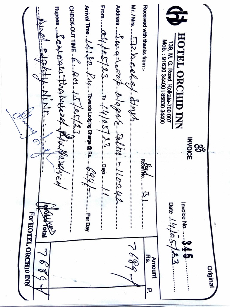 Hotel Orchid Inn. | PDF