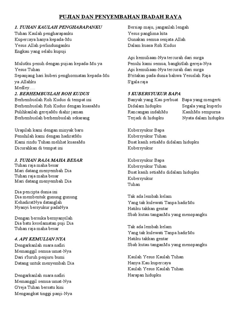 Pujian Dan Penyembahan Ibadah Raya | PDF