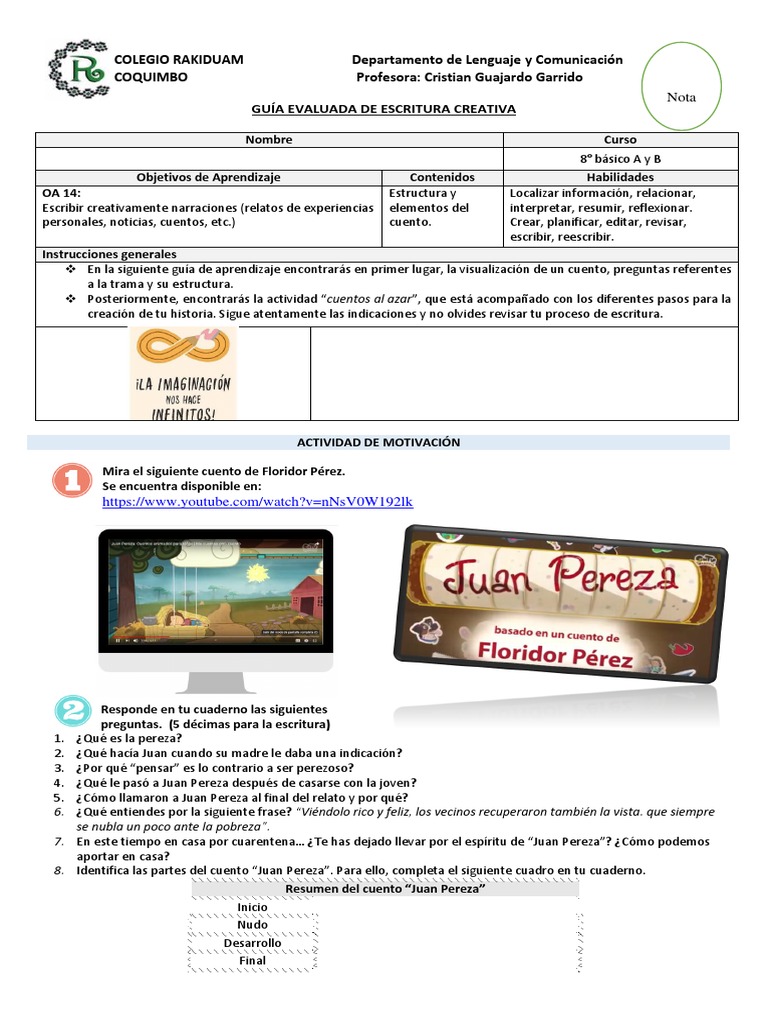 Guía de Escritura Creativa 8° | PDF