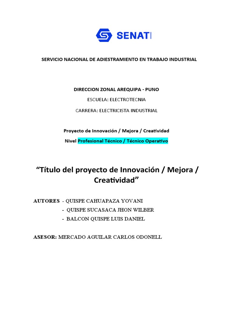 Proyecto de Innovacion-1 | PDF