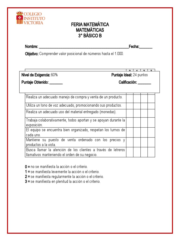 Pauta de Evaluacion Feria mATEMATICA | PDF Pauta de Evaluacion Feria mATEMATICA | PDF