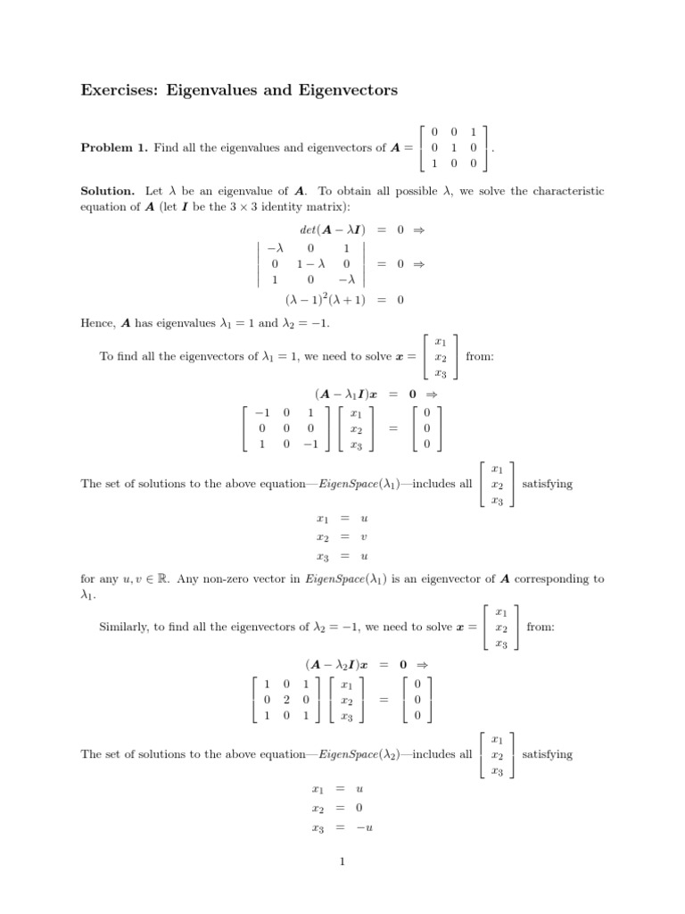 Ex Matrix Eigen Sol | Download Free PDF | Eigenvalues And Eigenvectors | Functions And Mappings