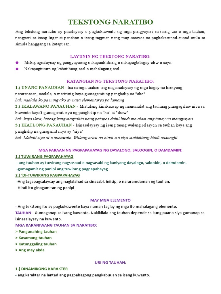 TEKSTONG NARATIBO | PDF