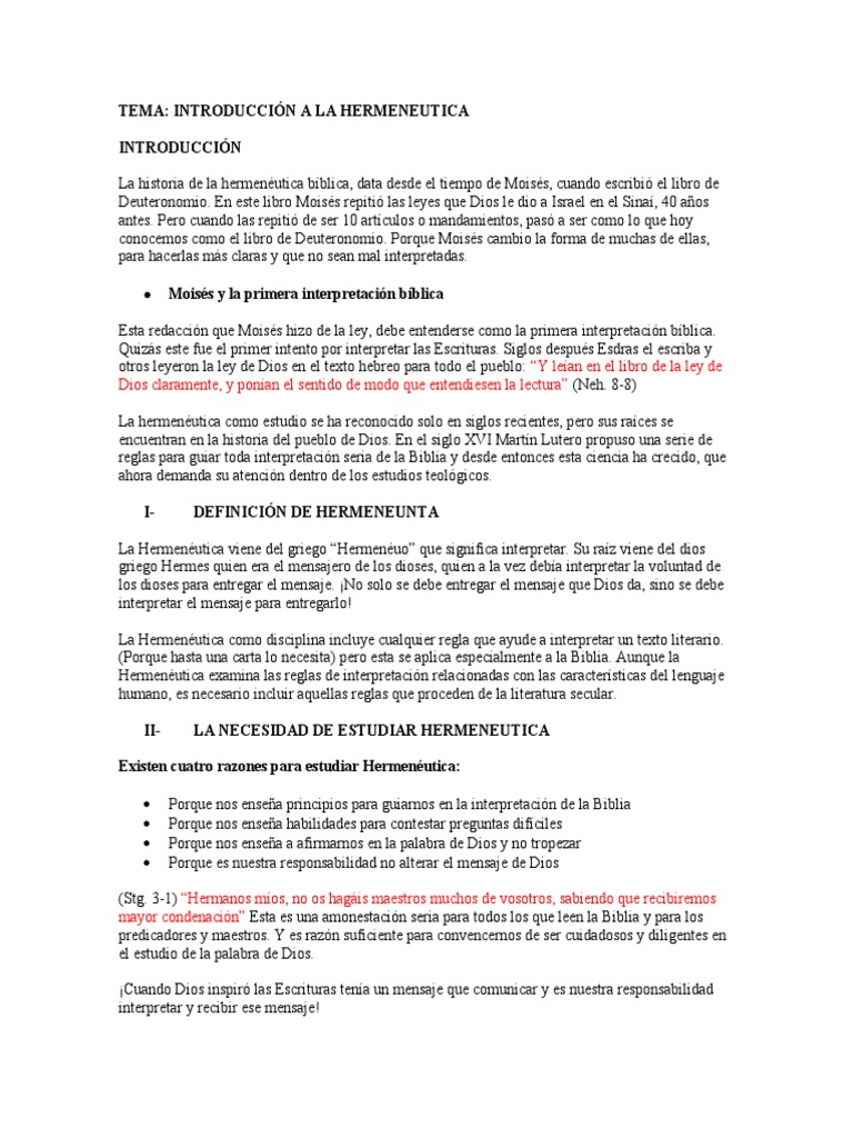 1-Introducción A La Hermeneutica-1 | PDF | Biblia | espíritu Santo