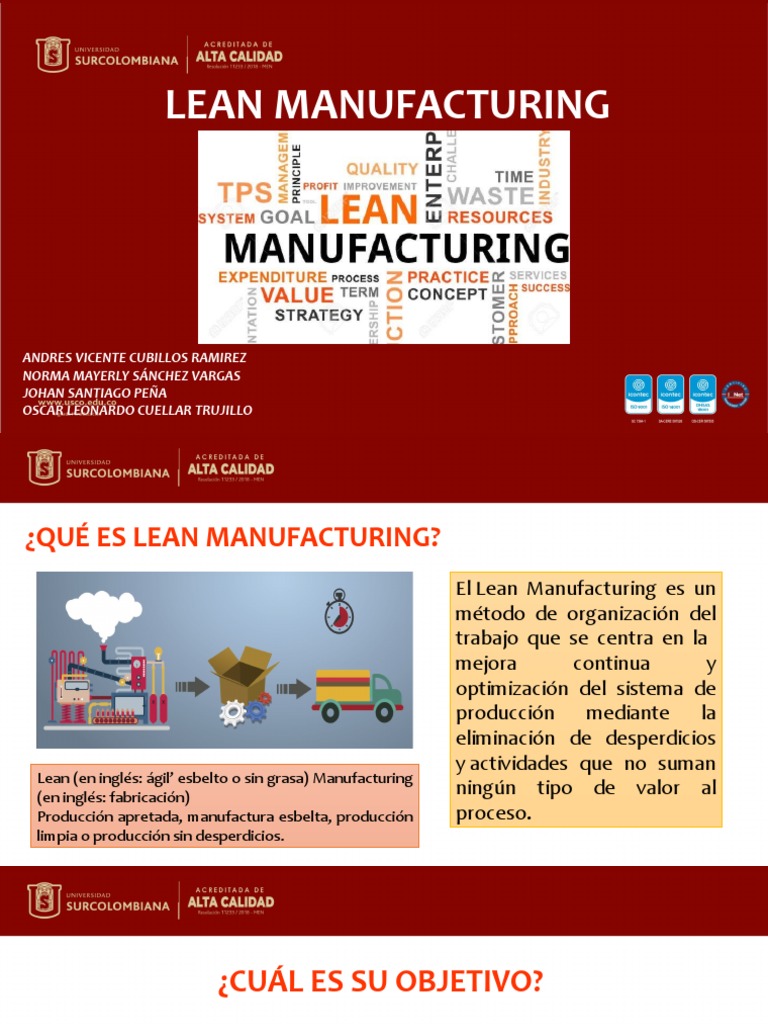 Lean Manufacturing Última | PDF | Lean Manufacturing | Calidad (comercial)