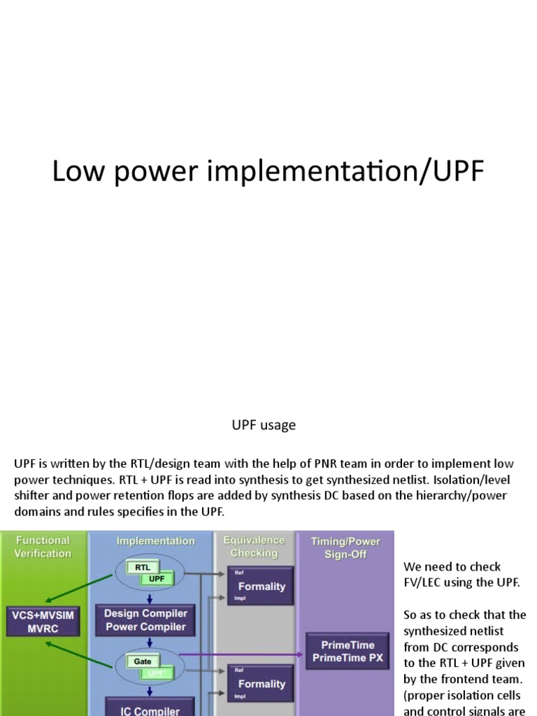 Low Power Design with UPF Techniques | PDF | Science & Mathematics