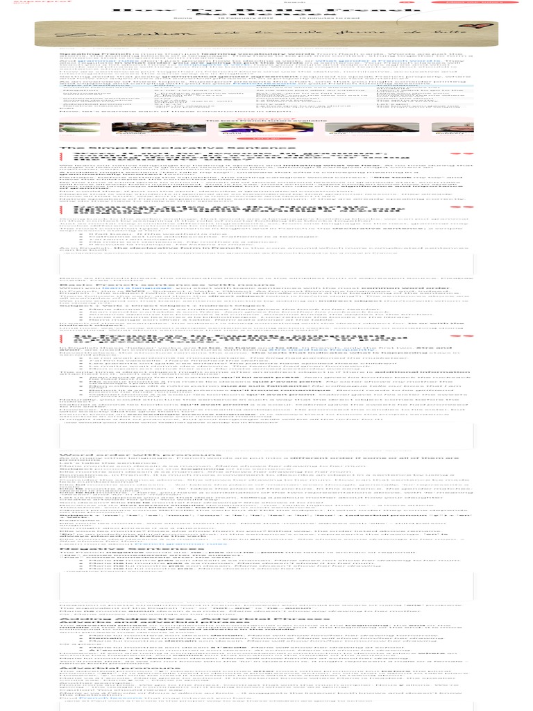 How To Structure French Sentences For Beginners Superprof | PDF | Verb ...