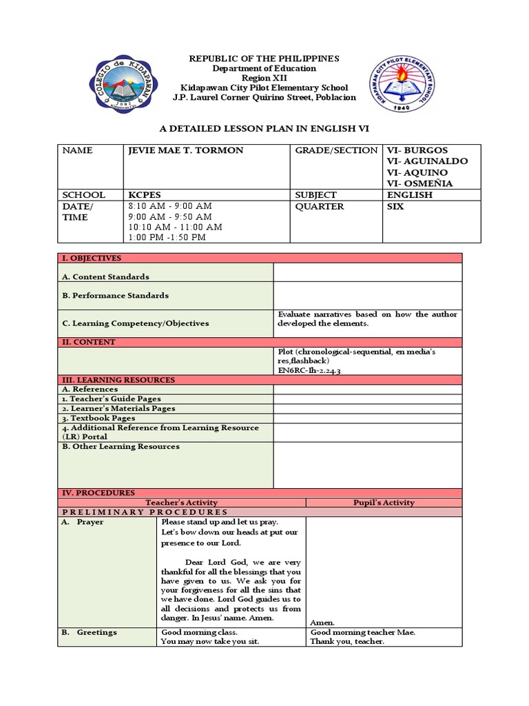 Lesson Plan: Understanding Plot in English | PDF
