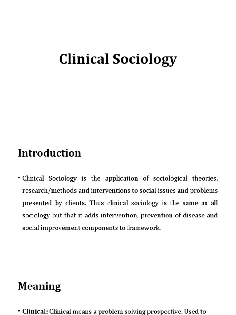 Clinical Sociology PDF