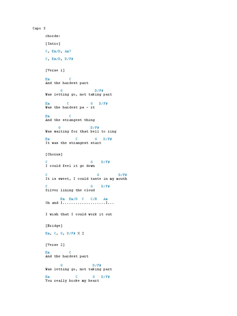 Coldplay Hardest Part | PDF